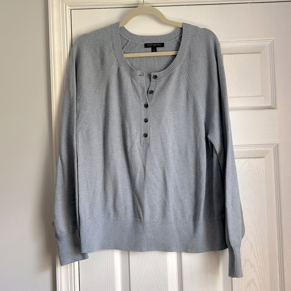 LOFT | Sweaters | Light Blue Henley Sweater Size L | Poshmark